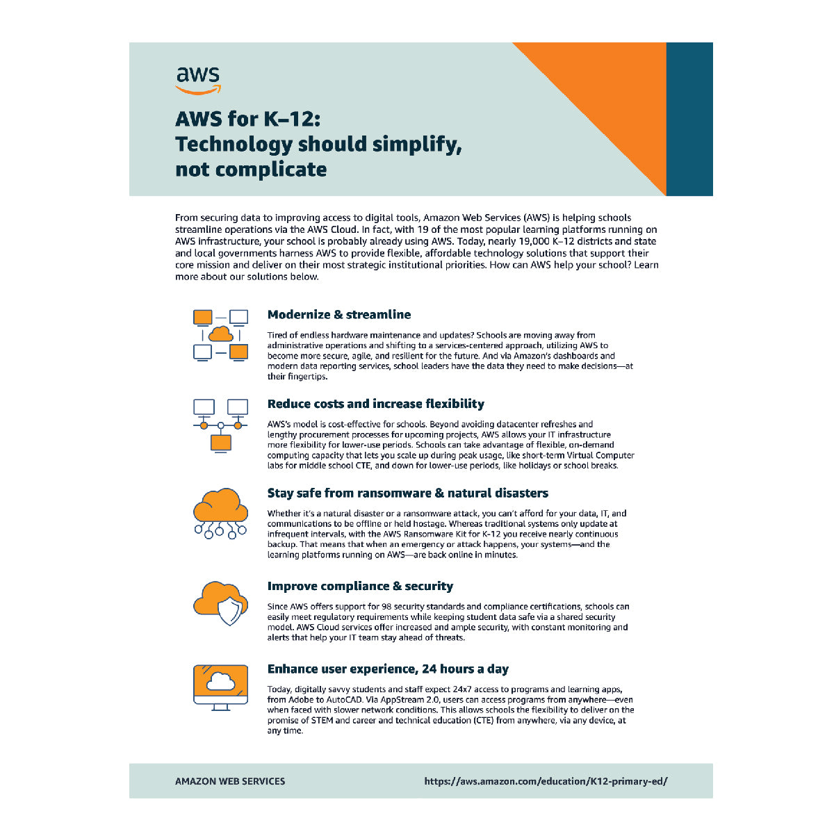 AWS for K12 Flyers - SLG-EDU (Pack Of 25) – AWSEFC